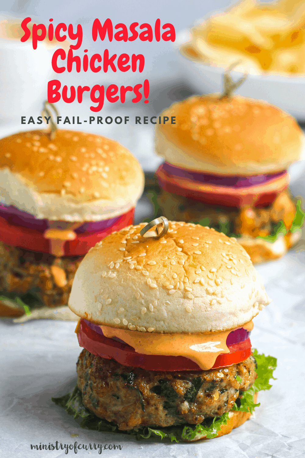 Spicy Masala Chicken Burgers - Ministry of Curry