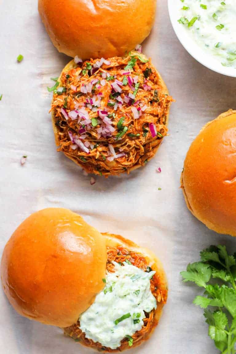 Pulled Butter Chicken Sandwiches - Ministry of Curry