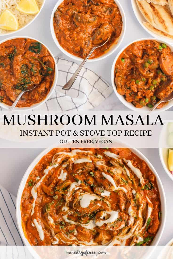 Mushroom Masala - EASY Instant Pot & Stovetop recipe - Ministry of Curry