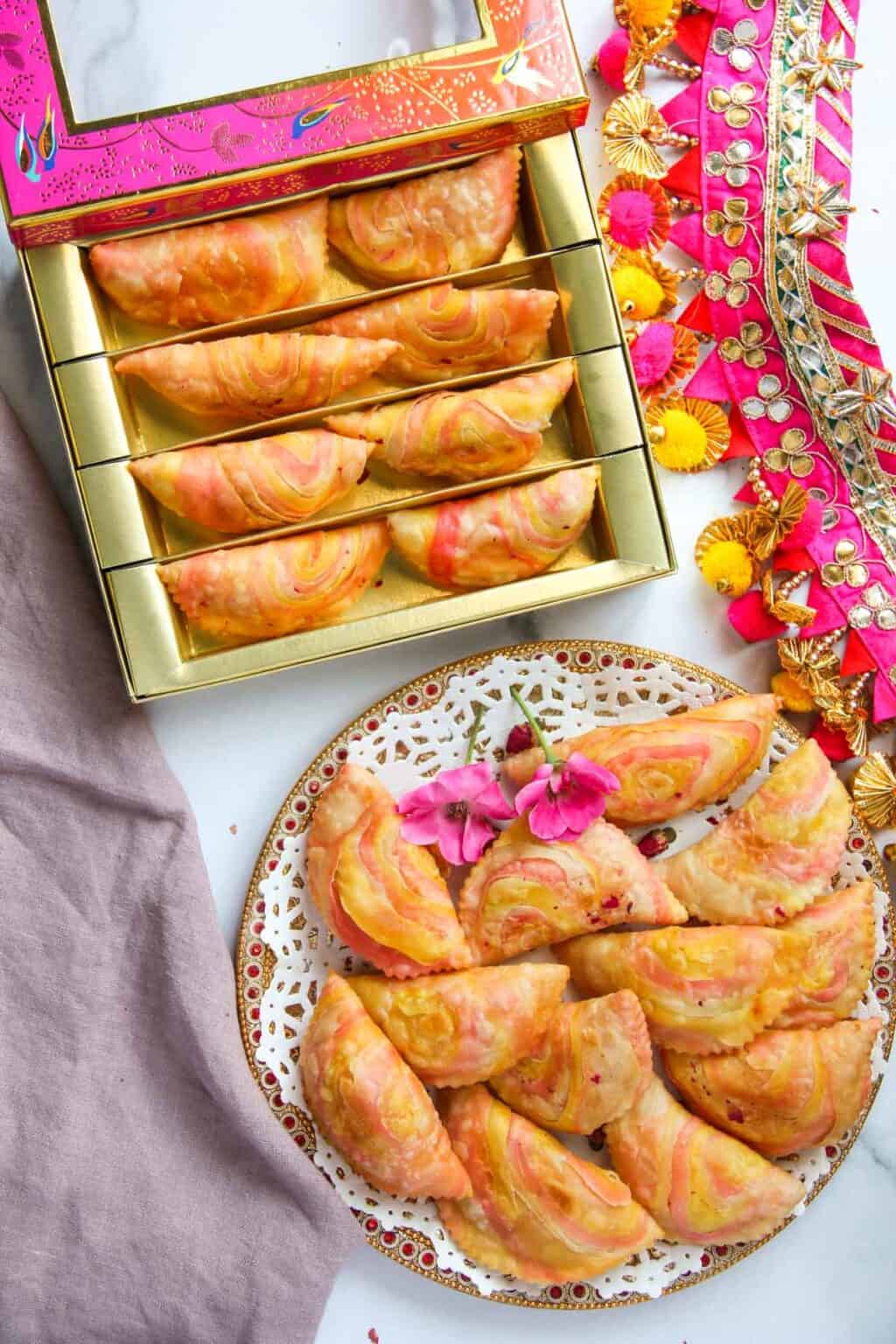 Coconut Karanji with EASY Rose flavored Filling - Ministry of Curry